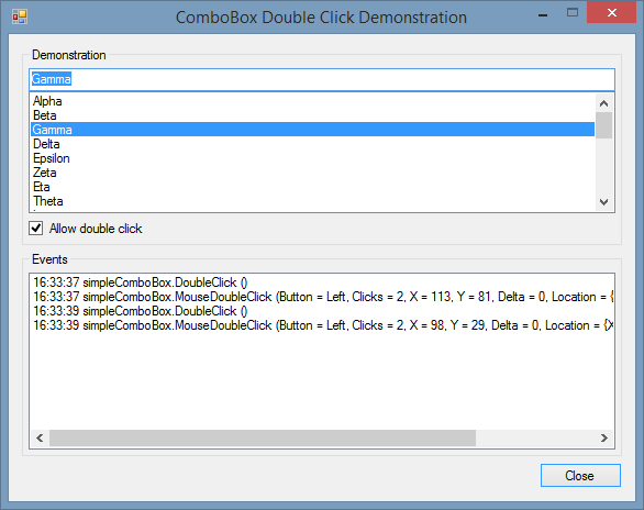 Adding Double Click Support To The Combobox Control Articles And Information On C And