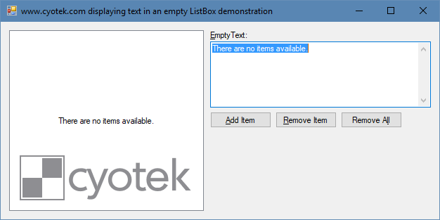 Displaying Text In An Empty Listbox Articles And Information On C And Net Development Topics