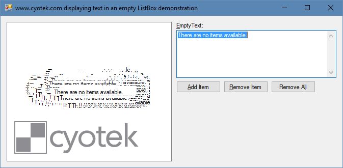 Displaying Text In An Empty Listbox Articles And Information On C And Net Development Topics