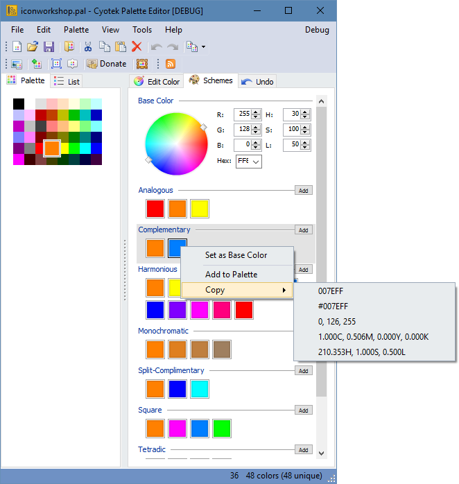 Dynamic color schemes now available in Palette Editor (+ localization ...