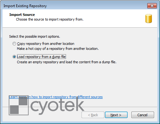 Upgrading A Svn Repository Using Visualsvn Server Articles And Information On C And Net