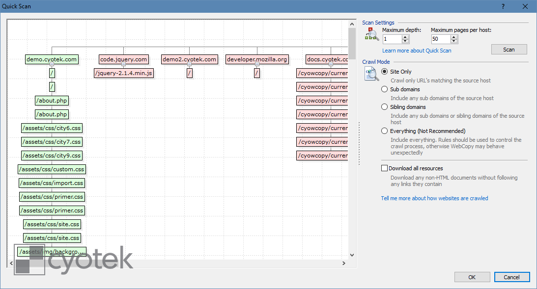 WebCopy 1.4 beta released - Articles and information on Cyotek's ...